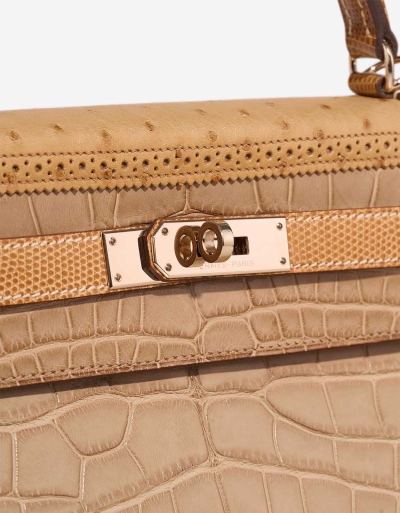 Hermès Kelly 32 Grand Mirage Ostrich / Niloticus Lizard / Matte ...