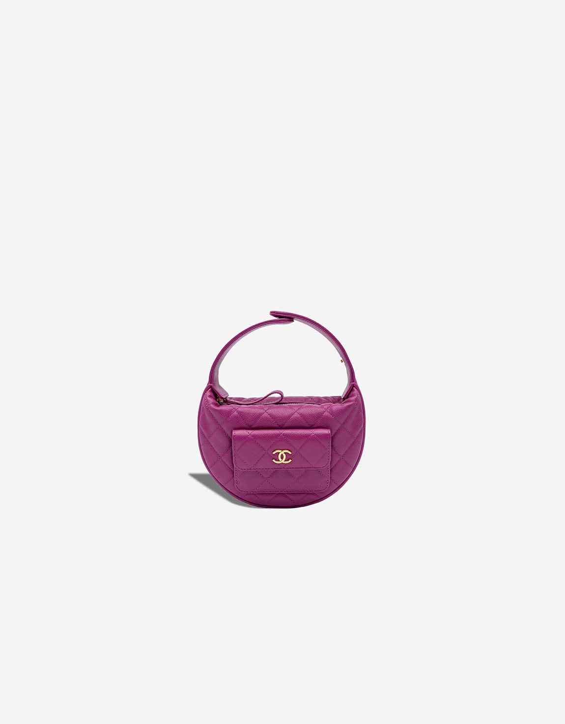 Chanel Timeless Round Hobo Caviar Purple | SACLÀB
