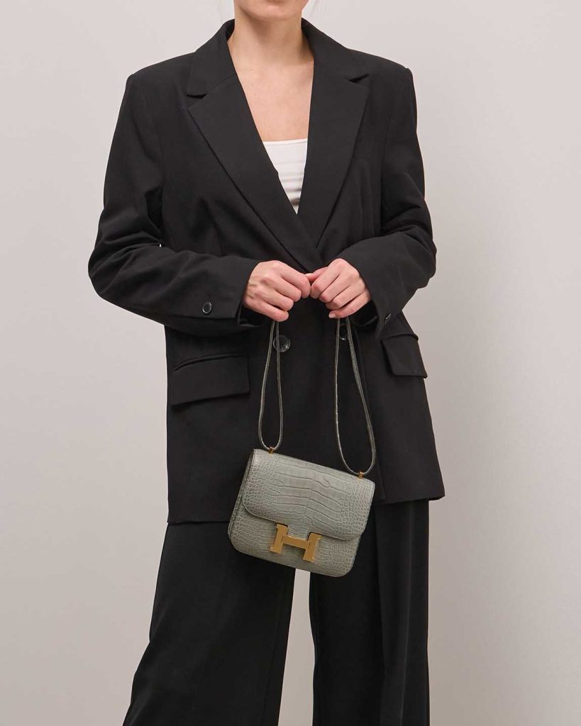Hermès Constance 18 Matte Alligator Gris Cement | SACLÀB
