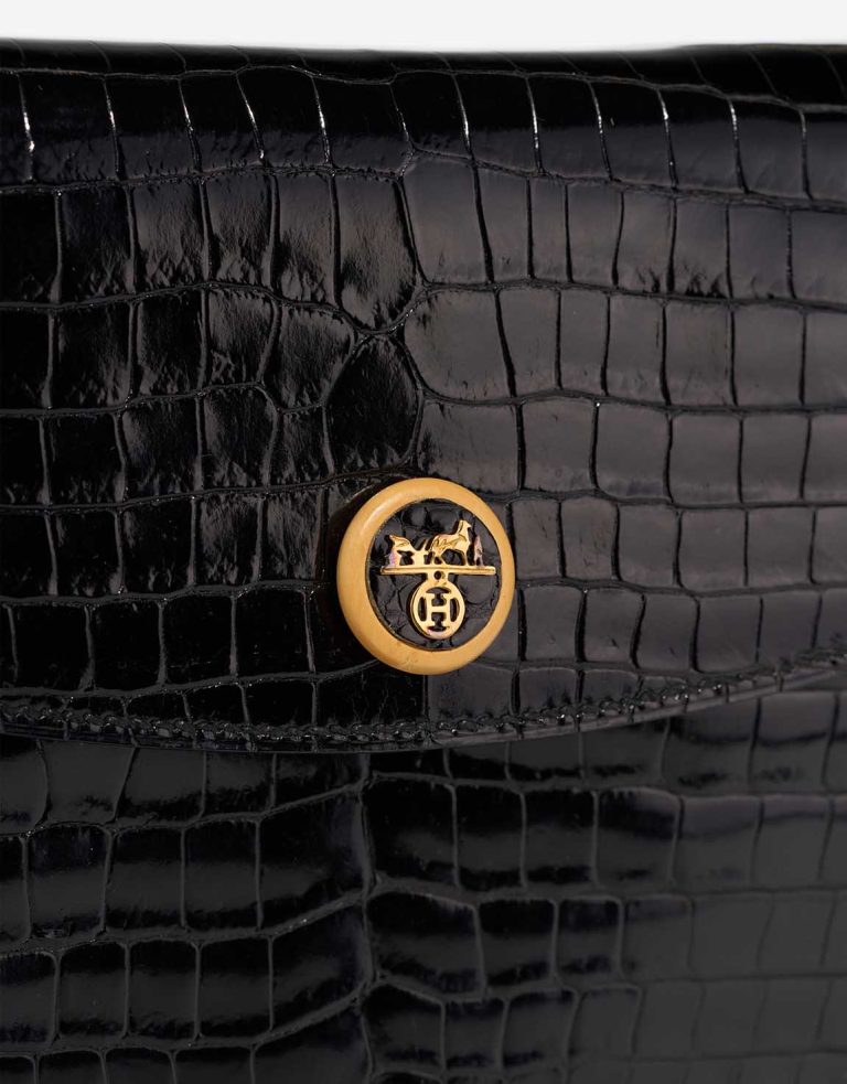Hermès Rio Clutch Porosus Crocodile Black | SACLÀB