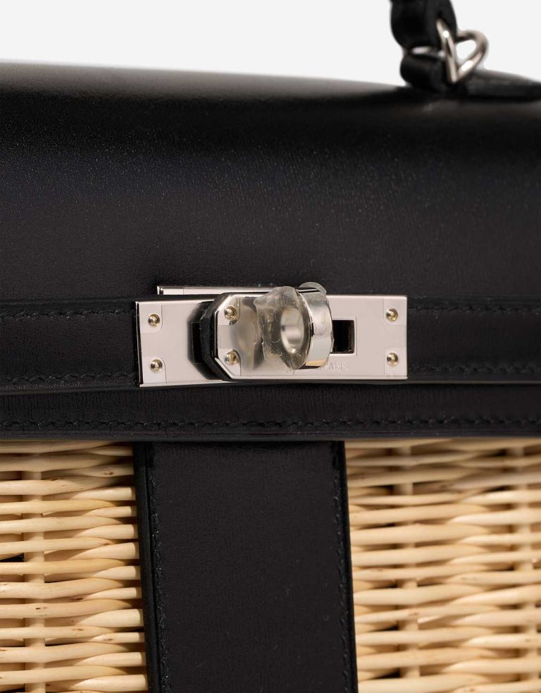 Hermès Kelly Picnic Mini Osier / Box Naturel / Black | SACLÀB