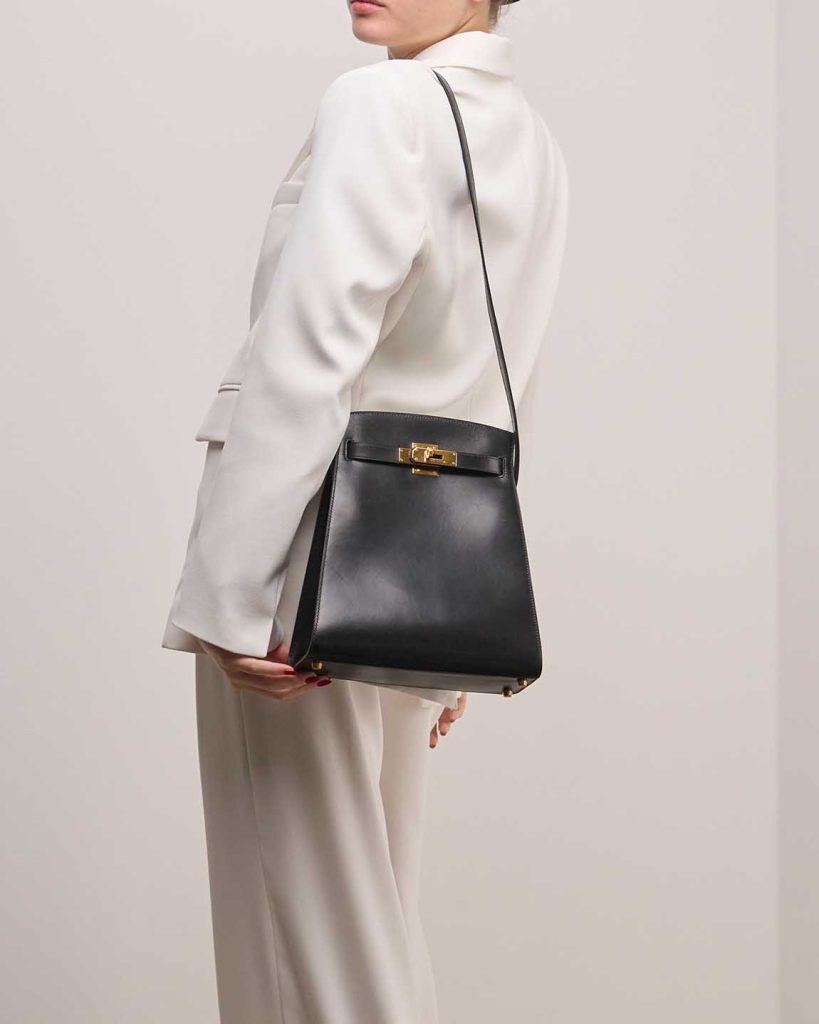 Hermès Kelly Shoulder Bag Box Black | SACLÀB
