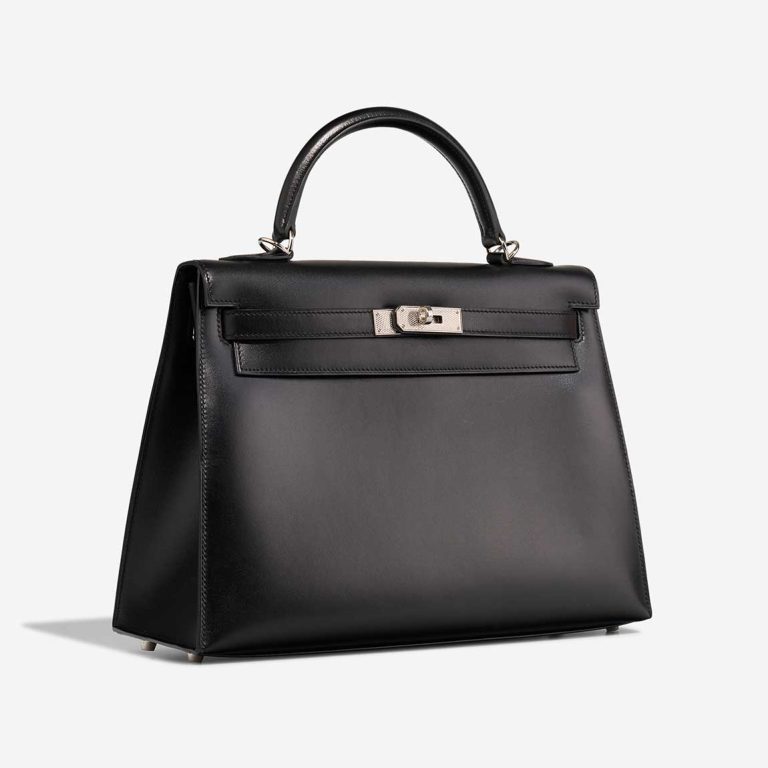 Hermès Kelly 32 Guilloche Box Black | SACLÀB