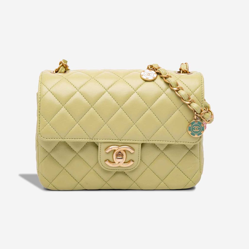 Chanel Timeless Mini Square Lamb Green | SACLÀB
