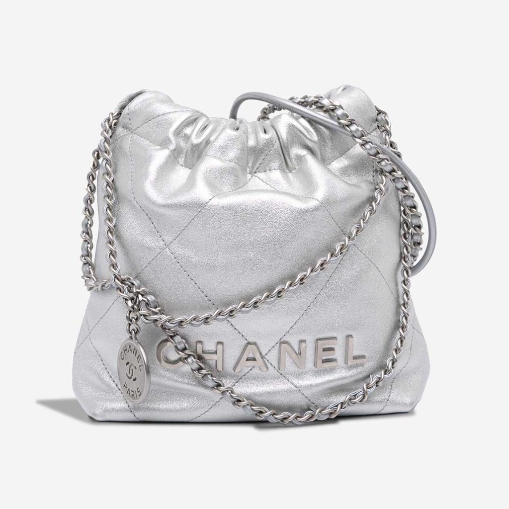Chanel 22 Mini Calf Silver | SACLÀB