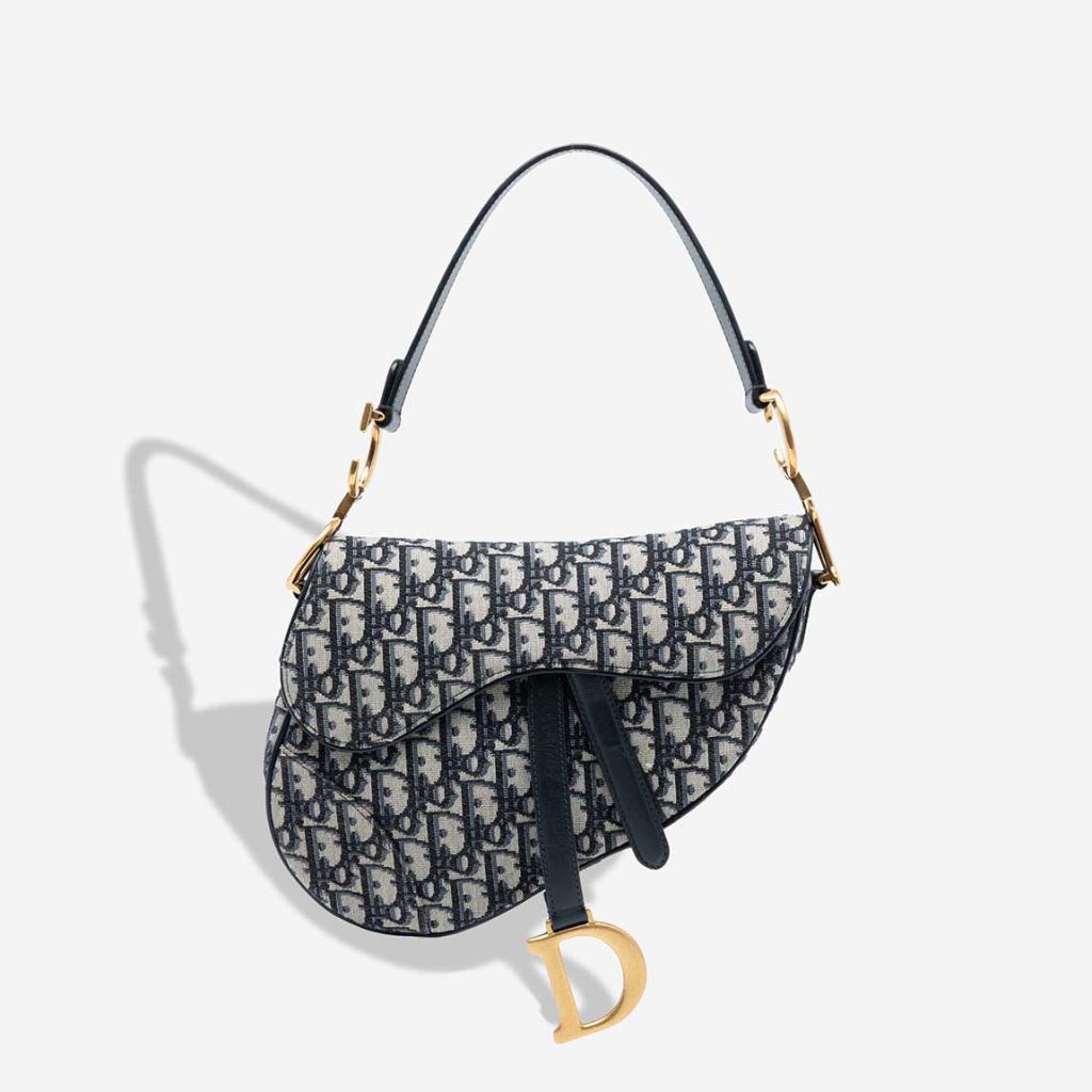 Dior Saddle Medium Canvas Blue / White | SACLÀB