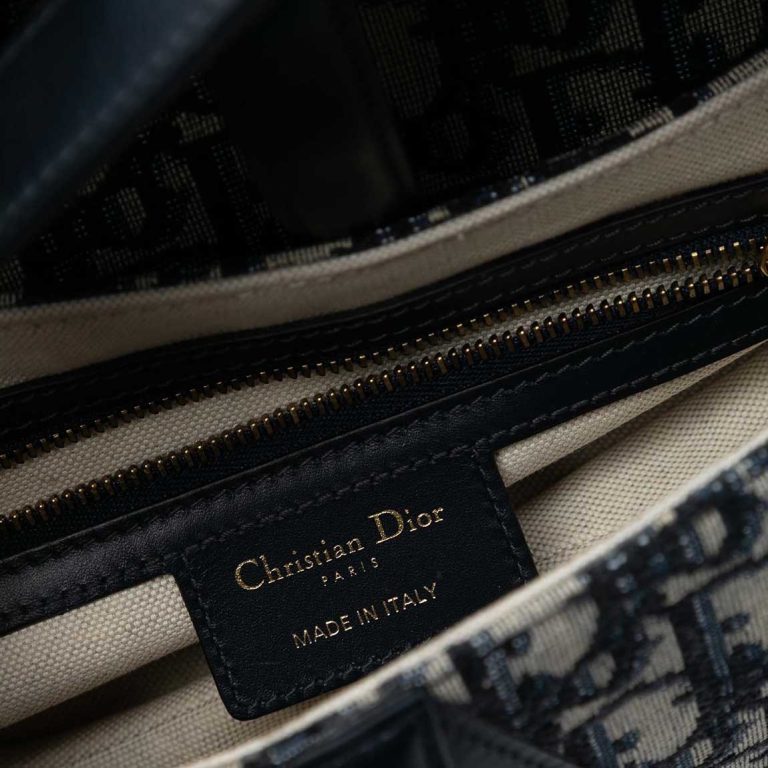 Dior Saddle Medium Canvas Blue / White | SACLÀB