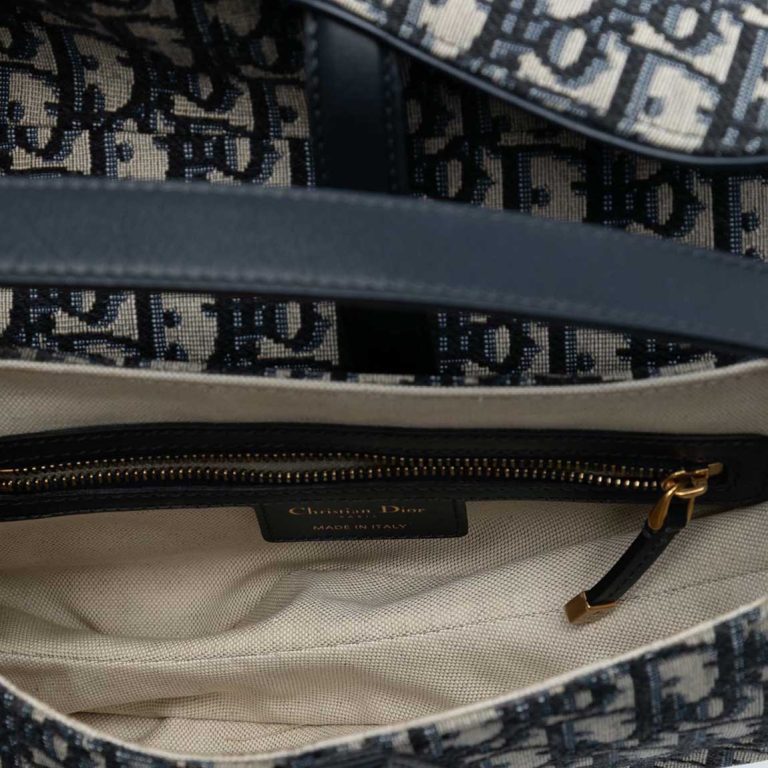Dior Saddle Medium Canvas Blue / White | SACLÀB