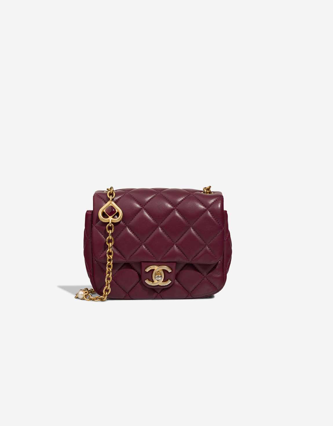 Chanel Timeless Mini Square Lamb Burgundy | SACLÀB