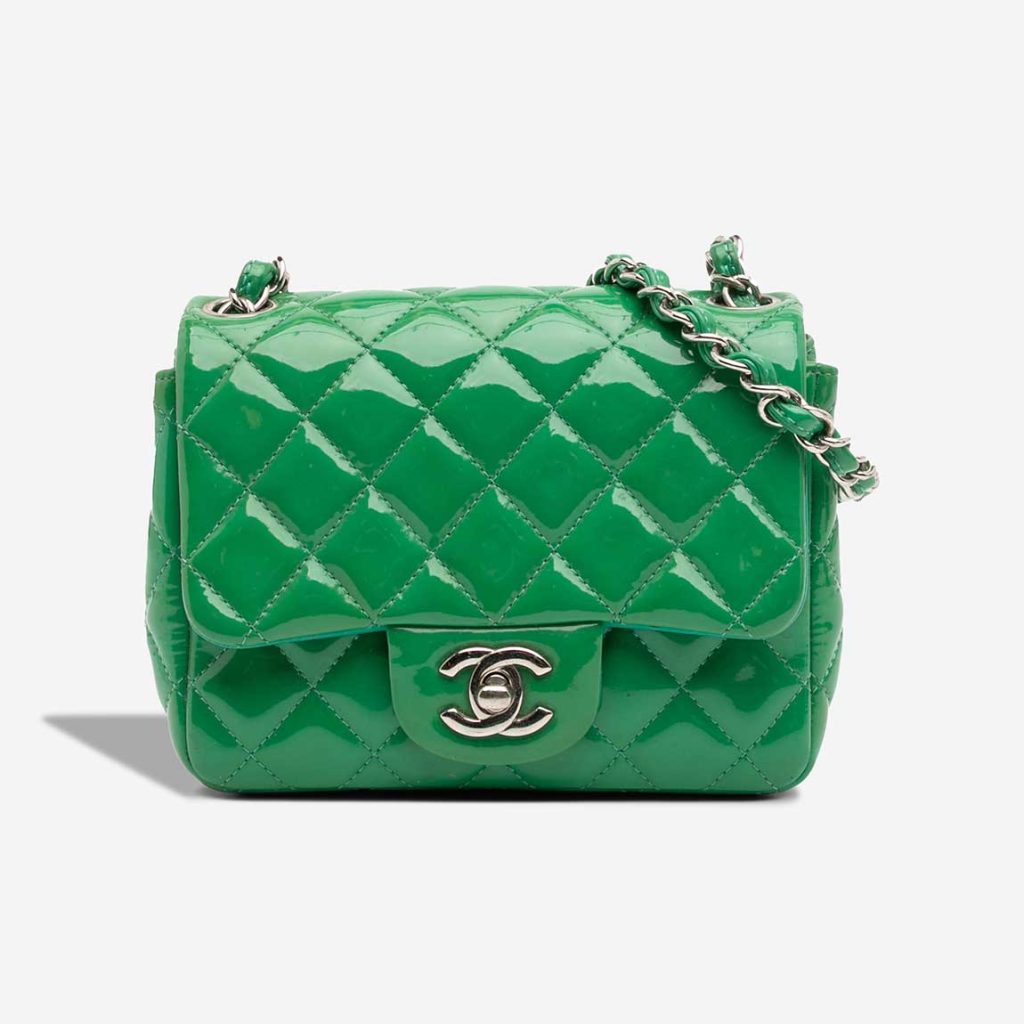 Chanel Timeless Mini Square Patent Green | SACLÀB