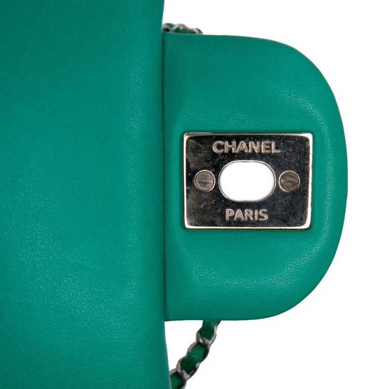 Chanel Timeless Mini Square Patent Green | SACLÀB